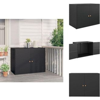 vidaXL Armoire de rangement jardin Noir 100x55,5x80 cm R&eacute;sine tress&eacute;e - Meuble De Jardin - Armoire De Rangement Ext&eacute;rieur - Abri De Jardin - Rangement