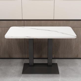 Generic Stehtisch, quadratischer Esstisch mit schwarzem Metallgestell, industrielle Bartischplatte aus Holz, hohe Stehtische, K&uuml;chentische in Tresenh&ouml;he f&uuml;r R