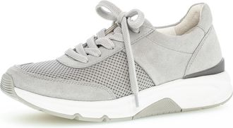 Rollingsoft Keilsneaker ROLLINGSOFT, Damen, Gr. 35, grau (hellgrau), Textil, Veloursleder, Schuhe Sneaker, in sportivem Design, Freizeitschuh, Halbschuh, Schn&uuml;rsc