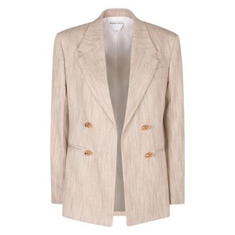 Bottega Veneta Seiden Reverskragen Jacke mit Taschen - - Jackets - Damen - Beige - M