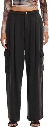 Desigual Damen Woman Woven Long Trousers Pants, Schwarz, L EU