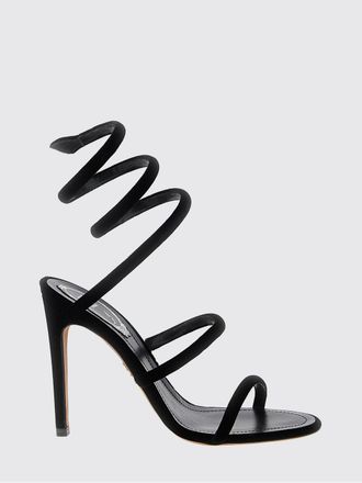 Rene Caovilla Sandales hautes en velours avec bride serpent et talon aiguille