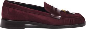 Baldinini Loafer aus Wildleder und geb&uuml;rstetem Leder - - Shoes - Damen - Rot - 37 EU