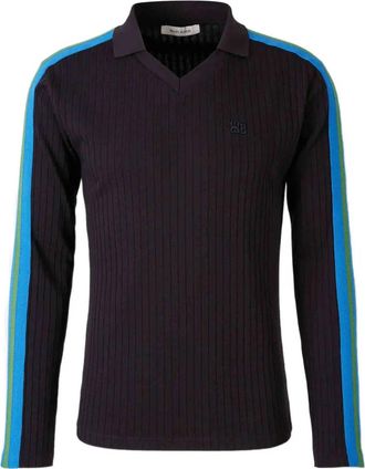 Wales Bonner ribbed-stripe sweater - Bleu