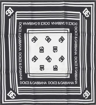 Dolce & Gabbana Femme, Accessoires, Multicolore, Taille: ONE Size Monogram Silk Twill Square Scarf