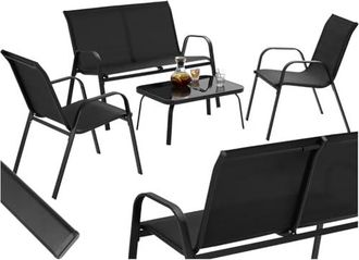 TecTake Salon de Jardin Ext&eacute;rieur 4 Personnes Ensemble Canap&eacute; 2 Places 2 Fauteuil Salon et Table de Jardin, Mobilier pour Amenagement Balcon Terrasse Veranda 