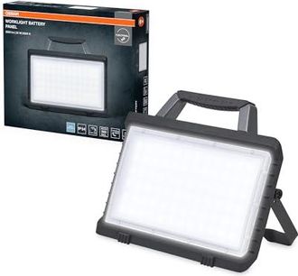 Osram VAL BAT PANEL LED-Worklight, dunkelgrau/schwarz, 30W, 2400lm, kaltweiße Lichtfarbe, batteriebetrieben, USB-Ladefunktion dank integrierter Power Bank, 