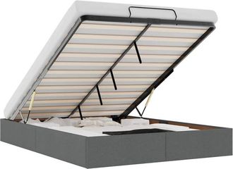 vidaXL Ottoman-Bett ohne Matratze Dunkelgrau 140x190 cm Stoff Vidaxl
