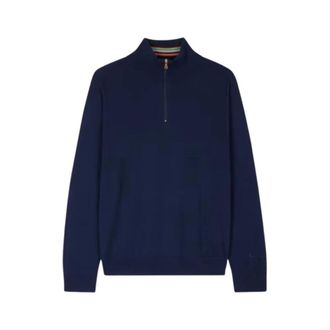 Paul Smith Homme, Pulls, Bleu, Taille: M Pull en Laine M&eacute;rinos avec Demi-Fermeture &Eacute;clair