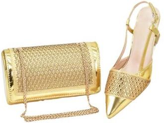 Generic Ensemble de chaussures et sac assorti pour femme avec strass pour fête de mariage, 1, 40.5 EU