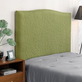 Generic Dehnbarer bogenf&ouml;rmiger Bettkopfteil Bezug Bettbezug f&uuml;r Queen Kingsize Betten gebogen Kopfteil Bezug Zertifiziert strapazierf&auml;hig staubdichter Schutz