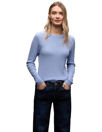 Street One Pullover mit Rippstruktur Frosted Blue Mel. 42