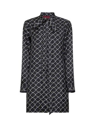 Gucci Horsebit-Print Silk Dress - Black