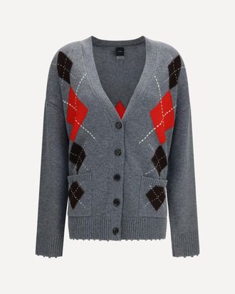 Pinko Bristol wool and cashmere diamond Cardigan Female XXS