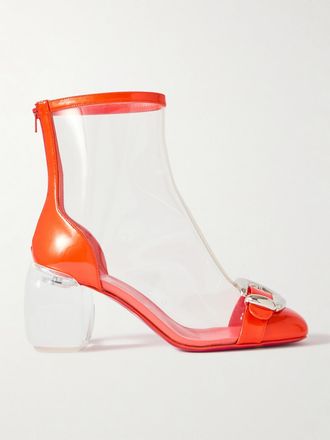 Christian Louboutin Bottines En Pvc À Boucles Minny Bubble 70 - Orange