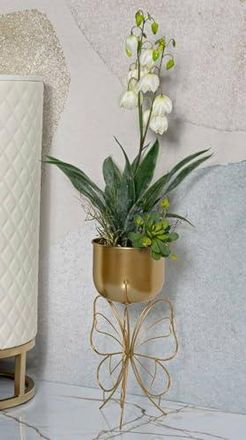 Dmora Vasenhaltern Gollans, Dekorationszubeh&ouml;r, Dekoratives Artikel, Einrichtungszubeh&ouml;r, Gold, 22x22 h45 cm