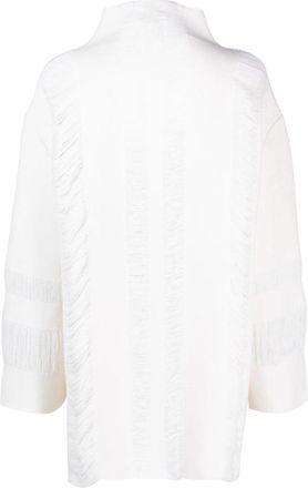 MRZ Open Knit Roll Neck Sweater - White