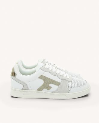 Faguo Baskets blanches & dor&eacute;es cuir