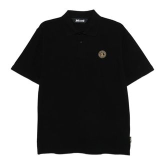 Just Cavalli Homme, Tops, Noir, Taille: S Polo with Logo