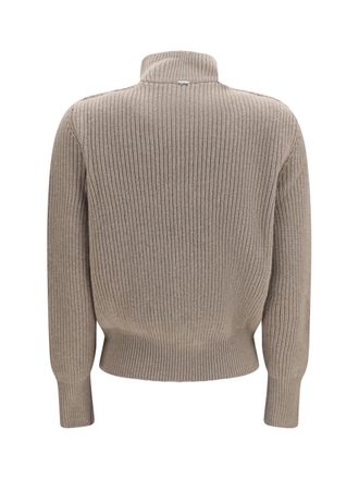 Herno Womens Resort Ribbed Pure Wool Cardigan Corda Merino Ovis Aries Sweater