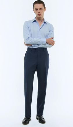 Fursac Pantalon ajust&eacute; en flanelle de laine - Taille 40 - Homme