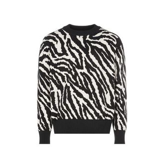 Saison 1865 Baumwoll-Zebrapullover - Schwarz