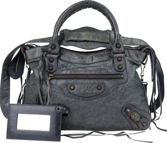Balenciaga Crossbody Bags - Balenciaga Leather City Crossbody Bag - Gr. unisize - in Blau - f&uuml;r Damen