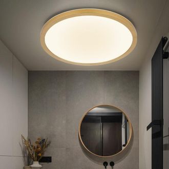 Globo Lighting Plafonnier salle de bain lampe de salon Plafonnier moderne rétroéclairage led, IP44, laiton opale, 1x led 24W 2300lm 3000K blanc chaud, DxH