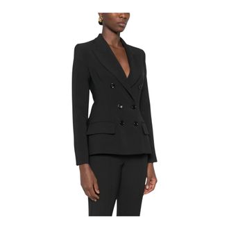 Elisabetta Franchi Taillierter Zweireiher-Blazer - - Jackets - Damen - Schwarzk - XS