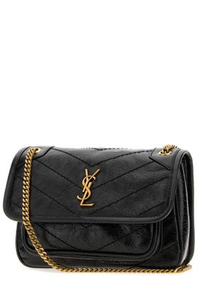 Saint Laurent Womens Black Leather Mini Niki Shoulder Bag Nero Borse A Mano