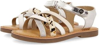 Gioseppo Sandales en cuir animal imprim&eacute; couleur argent pour fille Gracen, argent m&eacute;tallique, 27 EU