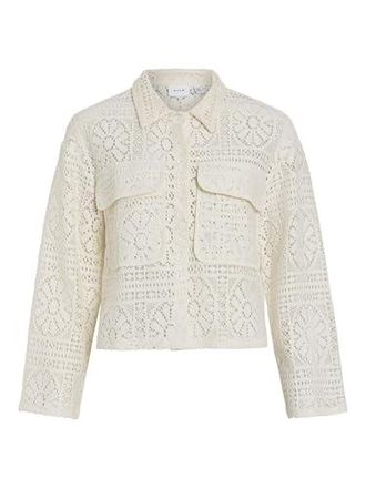 Vila Vila Vimerinda Crochet L/S Cardigan/BFS, Bouleau, M Femme