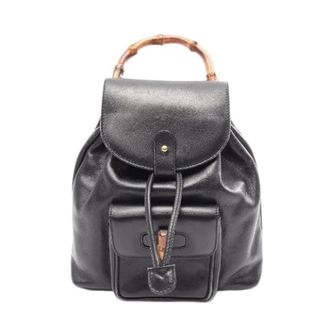 Gucci Pre-owned Lederrucksack - - Pre-owned - Damen - Schwarzk - ONE SIZE