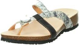 Think Damen JULIA chromfrei gegerbte nachhaltige Pantolette, SCHWARZ/KOMBI 0060