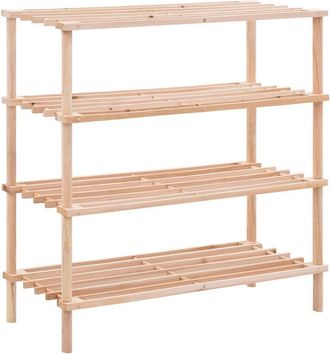 tidyard Schuhregal Massivholz Schuhregal Schuhablage Schuhständer Holzregal Regal 4 Ebenen Massivholz 74 x 26 x 67,5 cm