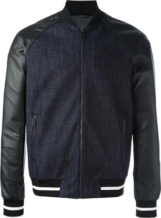 Emporio Armani Blouson zipp&eacute; contrastant - Homme - Vestes - Bleu - Taille: XL
