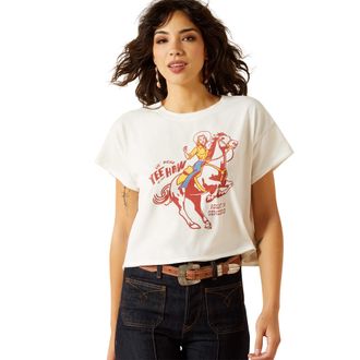 Ariat Womens Sendero Yeehaw T-Shirt in White, Size 2X-Large, by Ariat