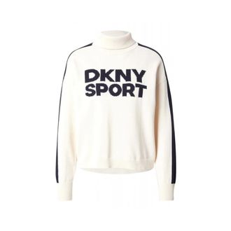 DKNY Dkny, Homme, Pulls, Beige, Taille: S Pull Jacquard Logo Col Roul&eacute; Manches Longues