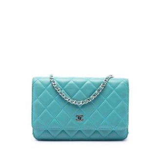 Chanel Portefeuille sur cha&icirc;ne Pre-owned - Femme - Pre-owned - Bleu - Taille: ONE Size