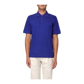 Kiton Kurz&auml;rmeliges Poloshirt - - Tops - Herren - Blau - XL