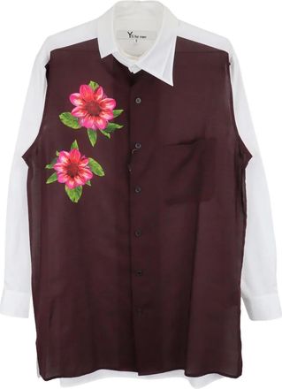 Yohji Yamamoto chemise à fleurs - Blanc