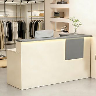 Generic Empfangstheke mit LED-Beleuchtung Empfangstheke mit abschlie&szlig;baren Schubladen Stauraum und Tastaturablage Ideale Kassentheke f&uuml;r B&uuml;ro Zuhause oder Kli