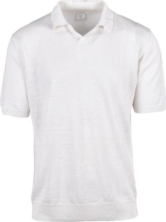 Eleventy Homme, Tops, Blanc, Taille: S Polo Garzata