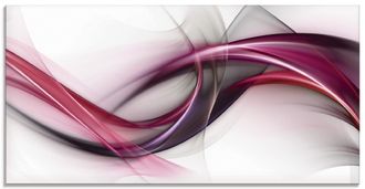 Artland ARTland Wanddeko Glasbilder Wandbild Glas Bild einteilig 100x50 cm Querformat Moderne Kunst Abstrakt Design Modern Rauch Welle S8UL