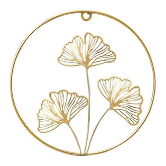 BESPORTBLE Ginkgo Wanddekoration aus Eisen H&auml;ngendes Ginkgoblatt Ornament Dekorativer Wandschmuck f&uuml;r Wohnzimmer und Garten Rostfreies Metall Goldfarbenes H&auml;nged