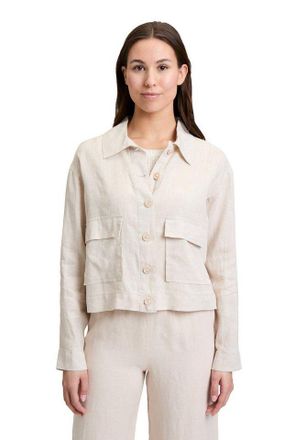 Cartoon Canvasjacke Damen mit aufgesetzten Taschen