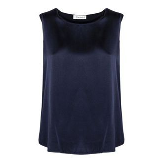 KANGRA Femme, Tops, Bleu, Taille: 42 FR Silk Tank Top