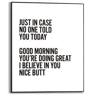 Reinders Gerahmtes Bild, Nice Butt, Hobbyraum, Poster, Wanddeko, Room Decor, MDF, Schwarz-Wei&szlig;, 50 x 40