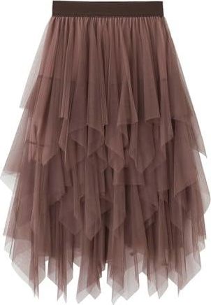 Generic Pliss&eacute;e roulettes Jupe R&eacute;tro Ann&eacute;es 80 F&ecirc;te Jupes de f&ecirc;te &eacute;lastique Petticoat en Tulle Taille &Eacute;lastique Scintillante Costume de Carnaval R&eacute;tro Ann&eacute;es 