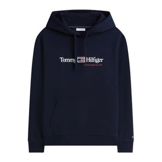 Tommy Hilfiger Logo Fleece Drawstring Hoody - - Sweatshirts & Hoodies - Herren - Blau - S